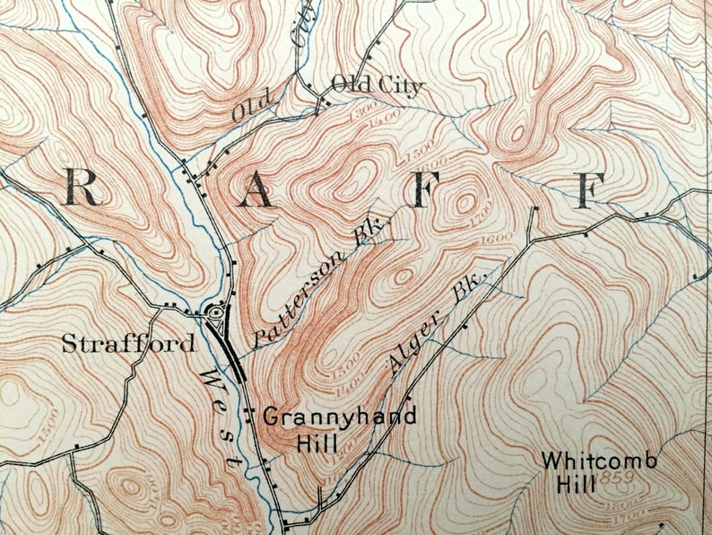 Antique Strafford Vermont 1896 US Geological Survey - Etsy