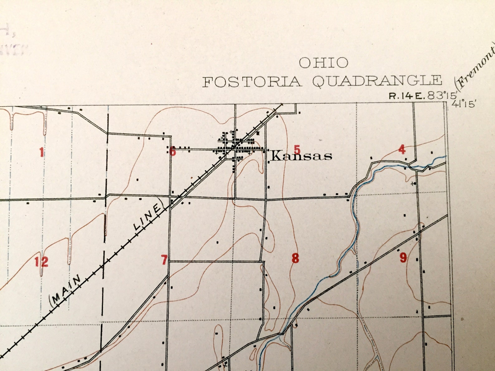 Antique Fostoria Ohio 1903 US Geological Survey Topographic | Etsy