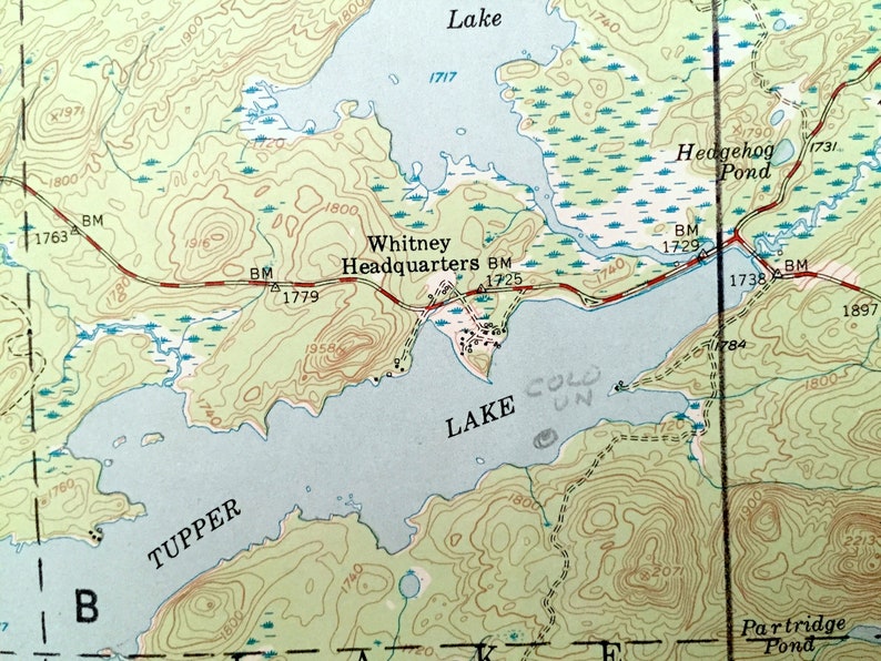 Antique Tupper Lake, New York 1954 US Geological Survey Topographic Map ...