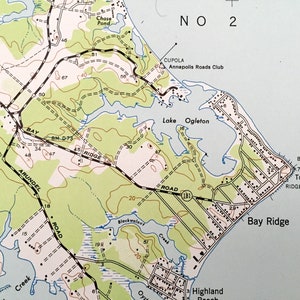 Antique Annapolis, Maryland 1953 US Geological Survey Topographic Map ...