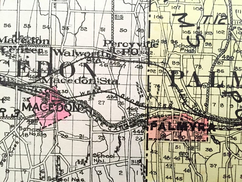 Antique Wayne County New York 1912 New Century Atlas Map - Etsy