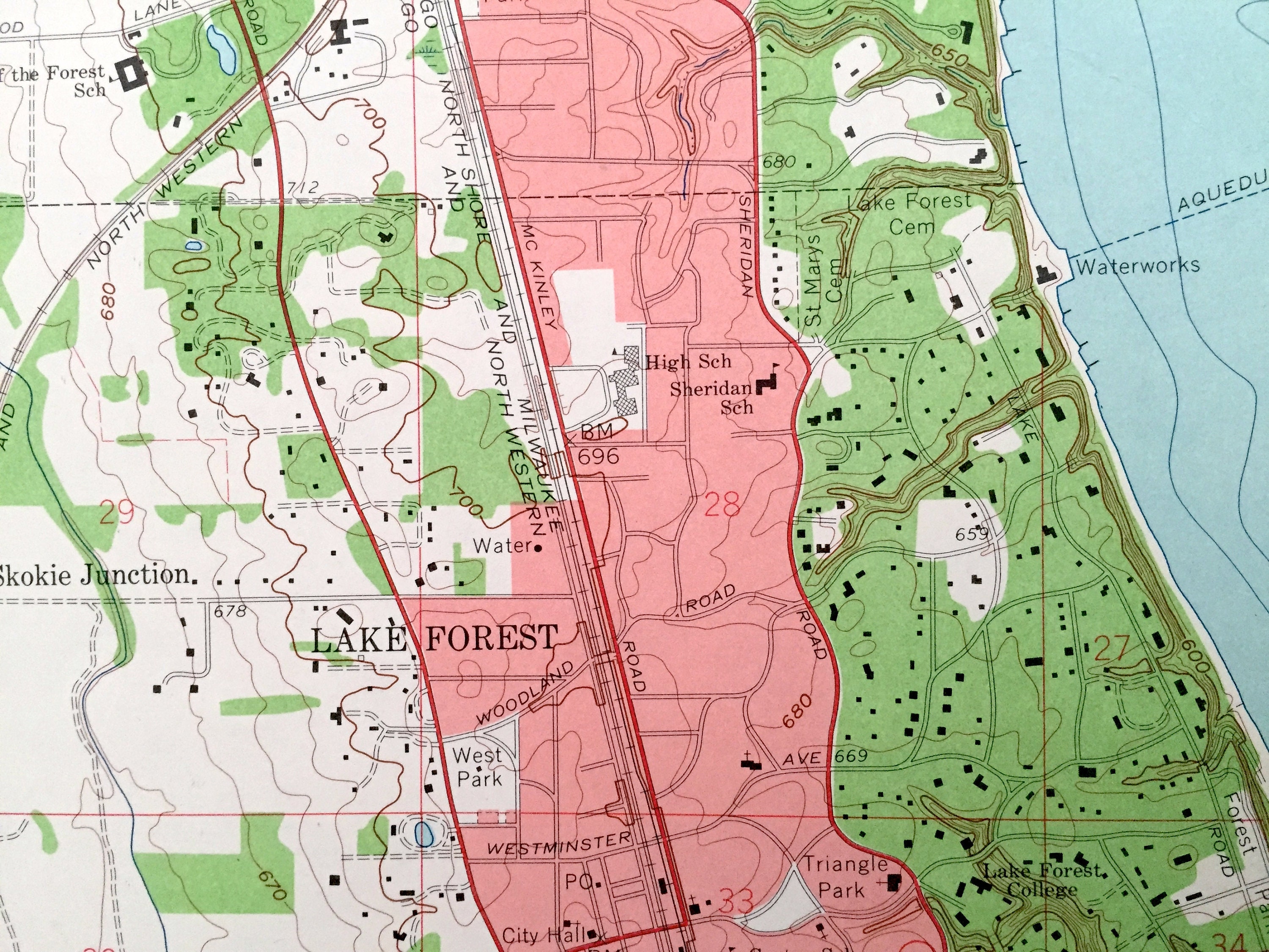 Antique Zion Illinois 1960 US Geological Survey Topographic | Etsy