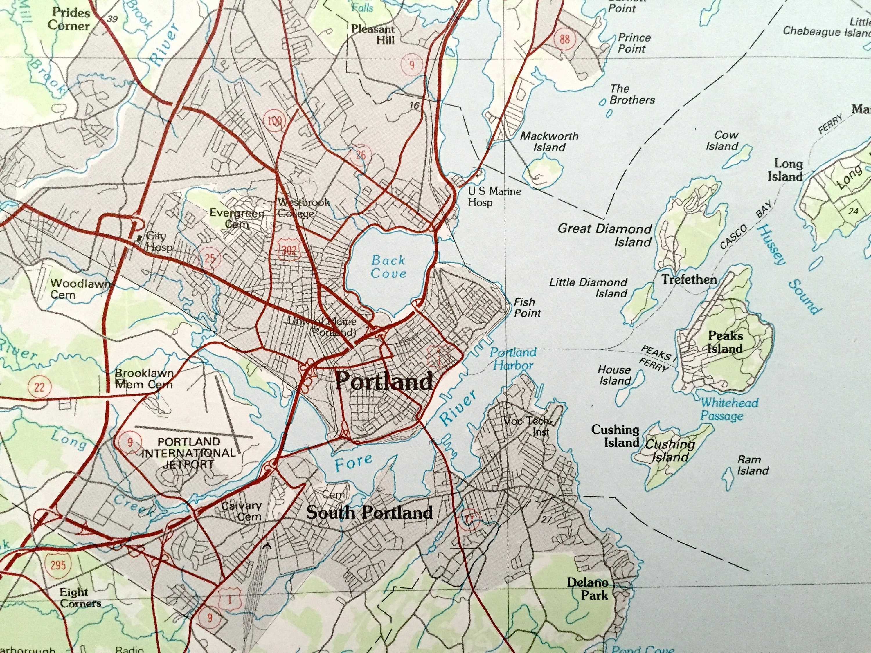 Antique Portland, Maine 1985 US Geological Survey Topographic Map ...