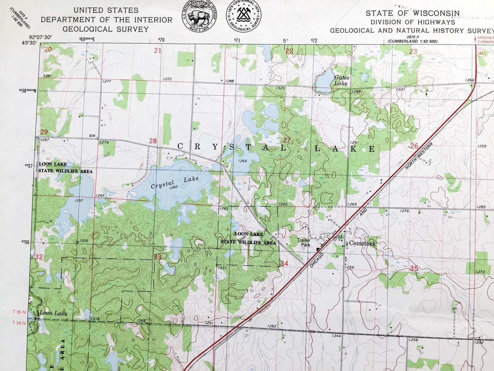 Antique Almena, Wisconsin 1978 US Geological Survey Topographic Map ...