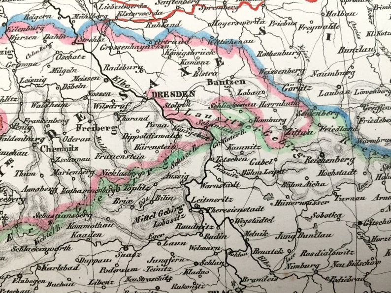 Antique 1835 Ancient Germany Map From JG Heck's Atlas Géographique ...