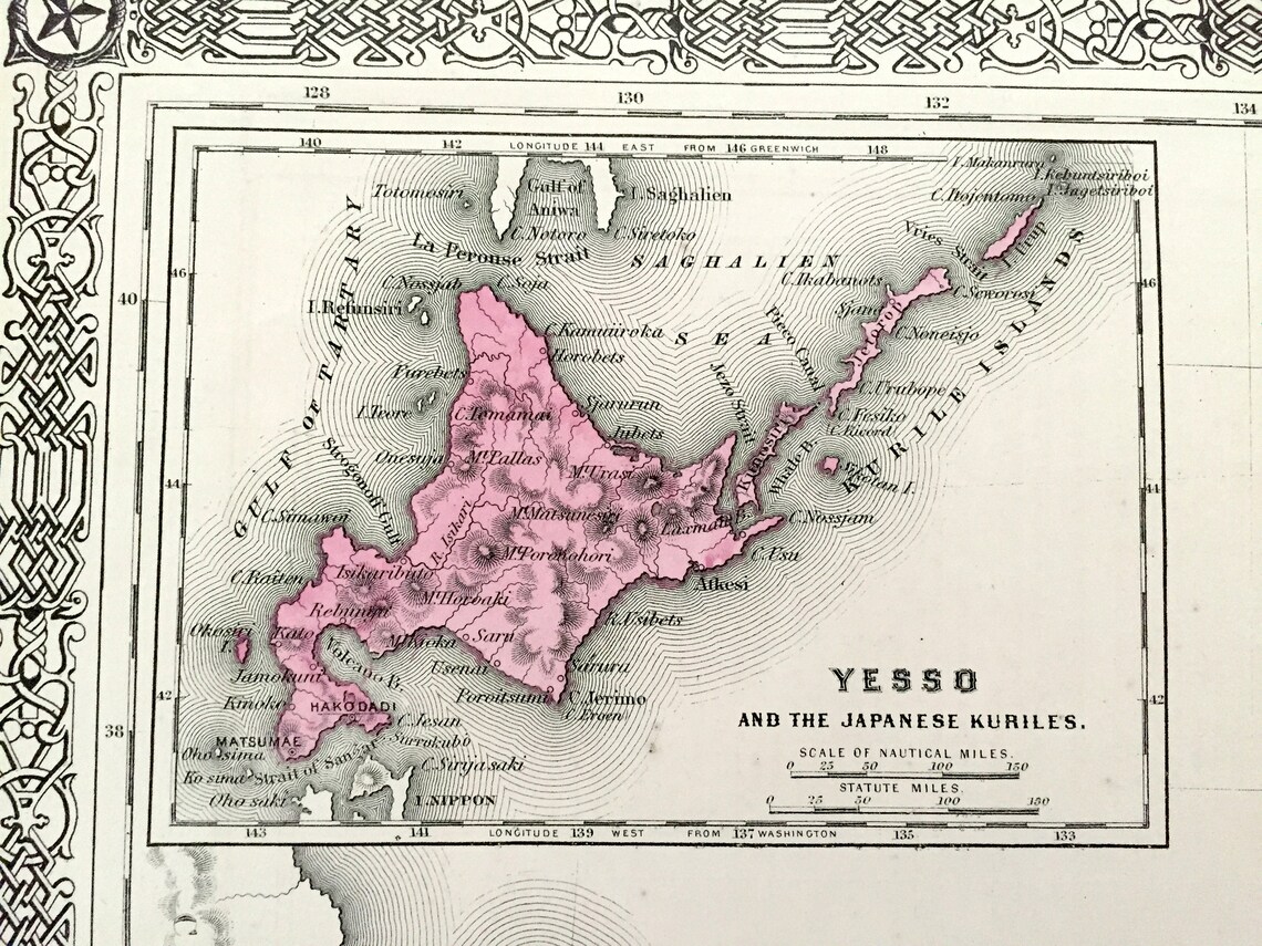 Antique 1866 Japan Map by Johnson and Ward – Tokyo, Yokohama, Osaka ...