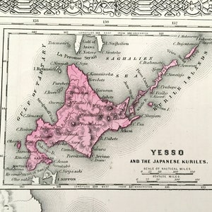 Antique 1866 Japan Map by Johnson and Ward – Tokyo, Yokohama, Osaka ...