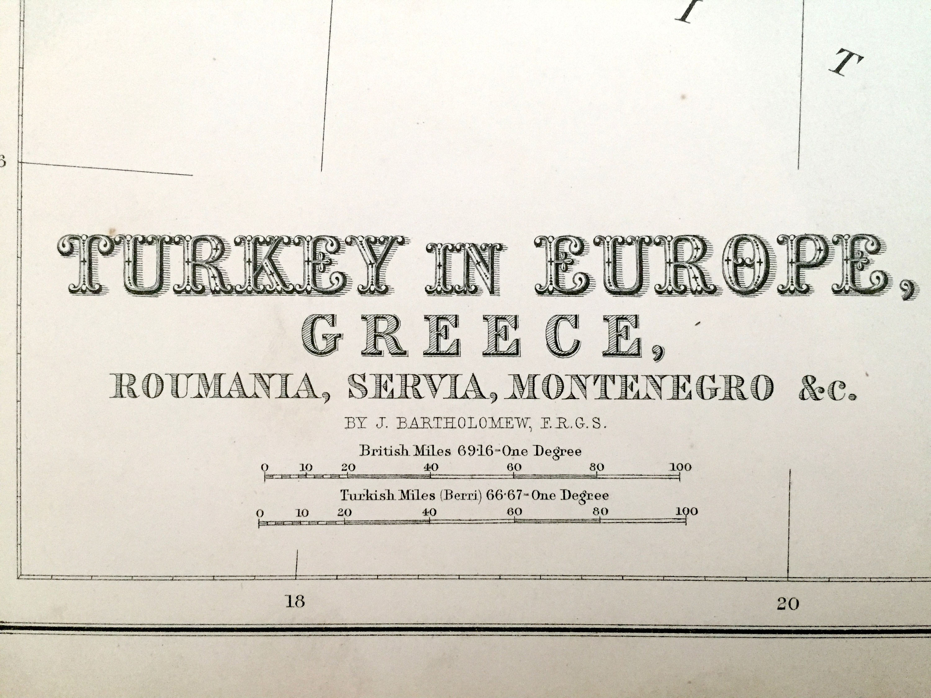 Antique 1888 Turkey in Europe Map From A & C Black's World Atlas ...
