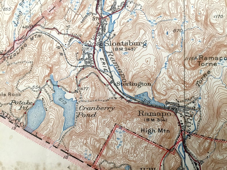 Antique Ramapo New York 1938 US Geological Survey Map - Etsy