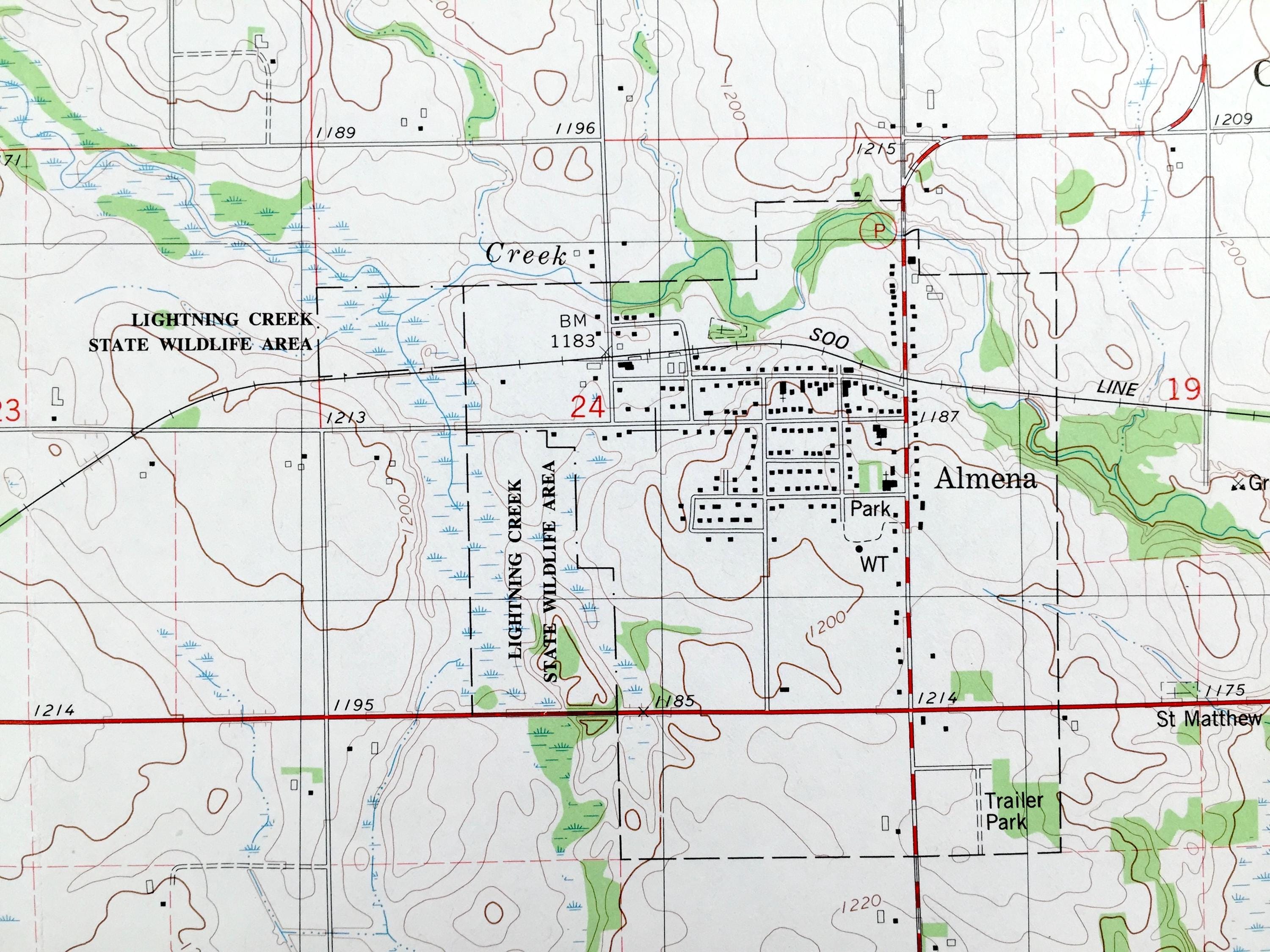 Antique Almena, Wisconsin 1978 US Geological Survey Topographic Map ...