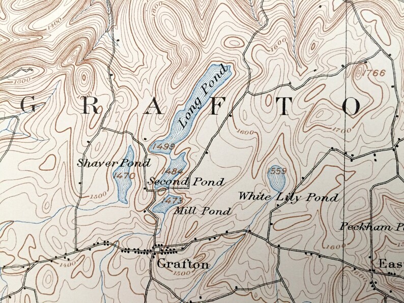 Antique Hoosick Falls, New York 1897 US Geological Survey Topographic ...