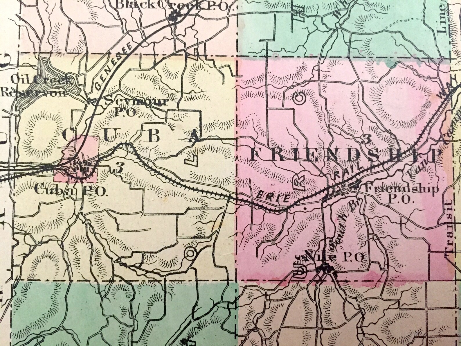 Antique 1869 Allegany County New York Map from D.G. Beers & | Etsy