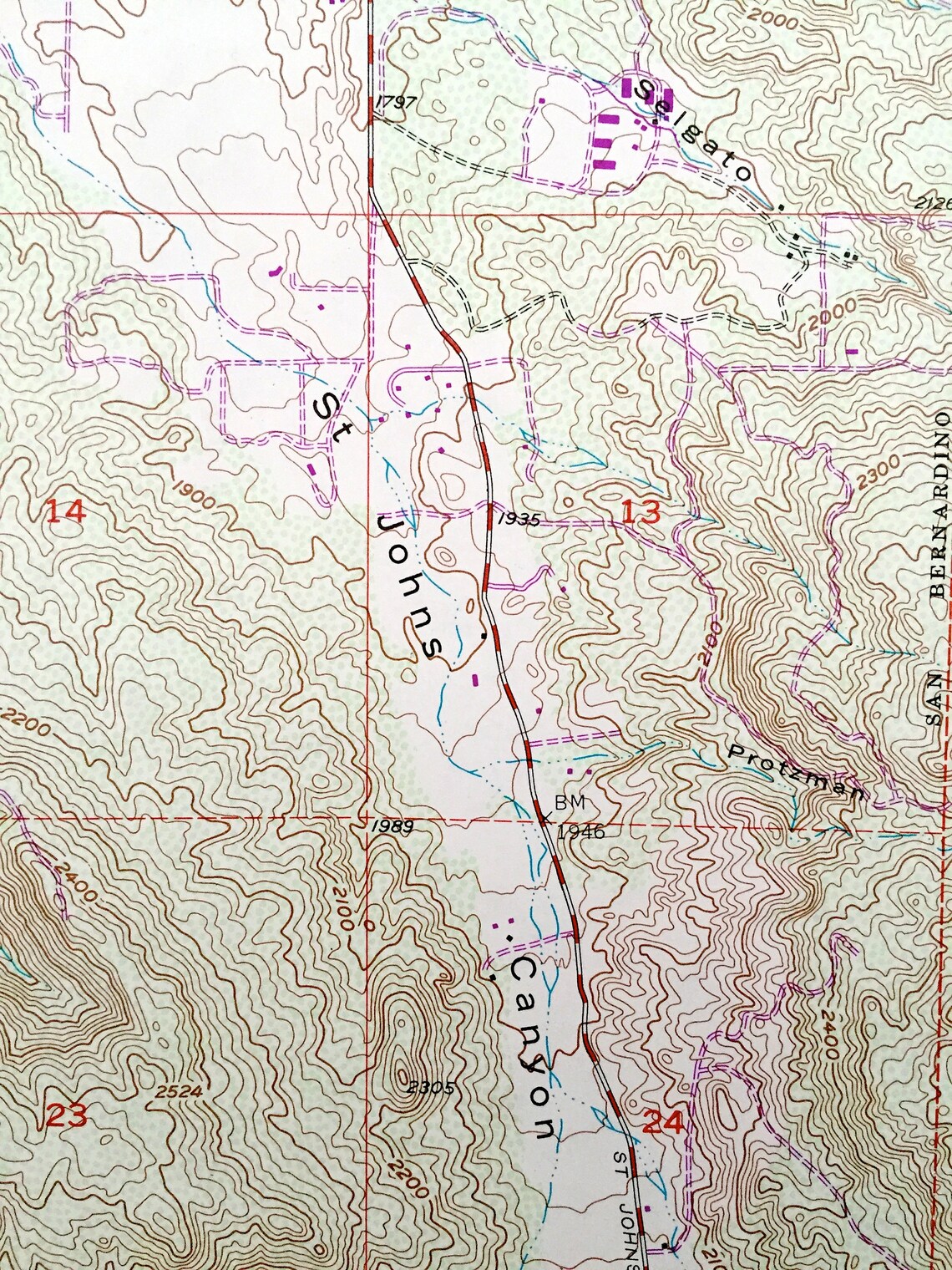 Antique Hemet, California 1953 US Geological Survey Topographic Map ...