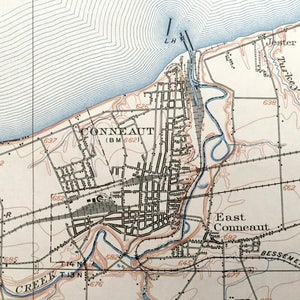 Antique Conneaut, Ohio 1906 US Geological Survey Topographic Map ...