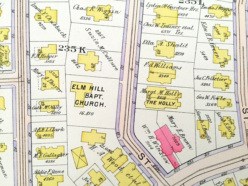 Antique 1906 Roxbury Massachusetts Map From GW Bromley Atlas - Etsy