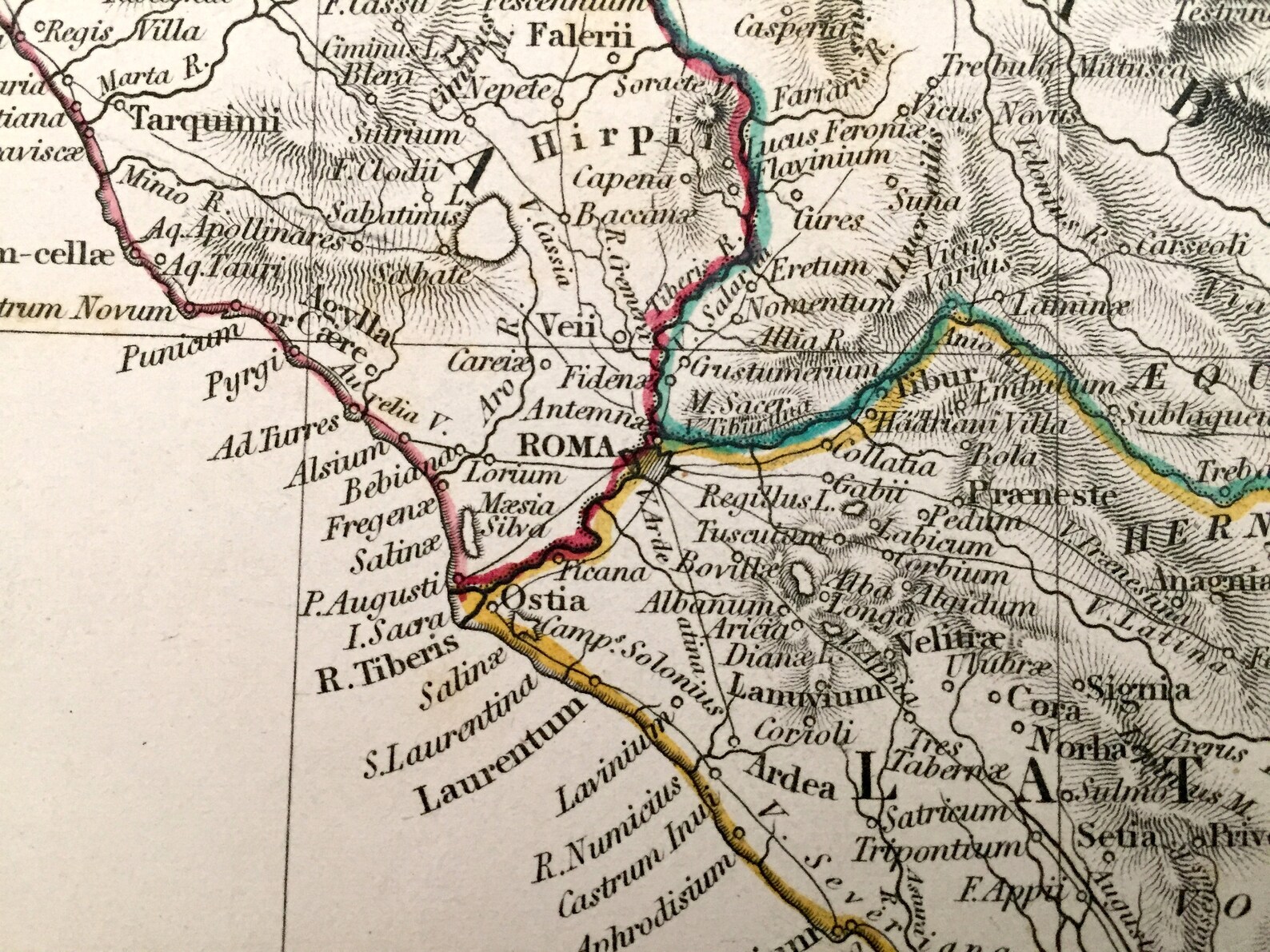 Antiguo 1830 Antigua Italia Mapa del Atlas SDUK Roma - Etsy México
