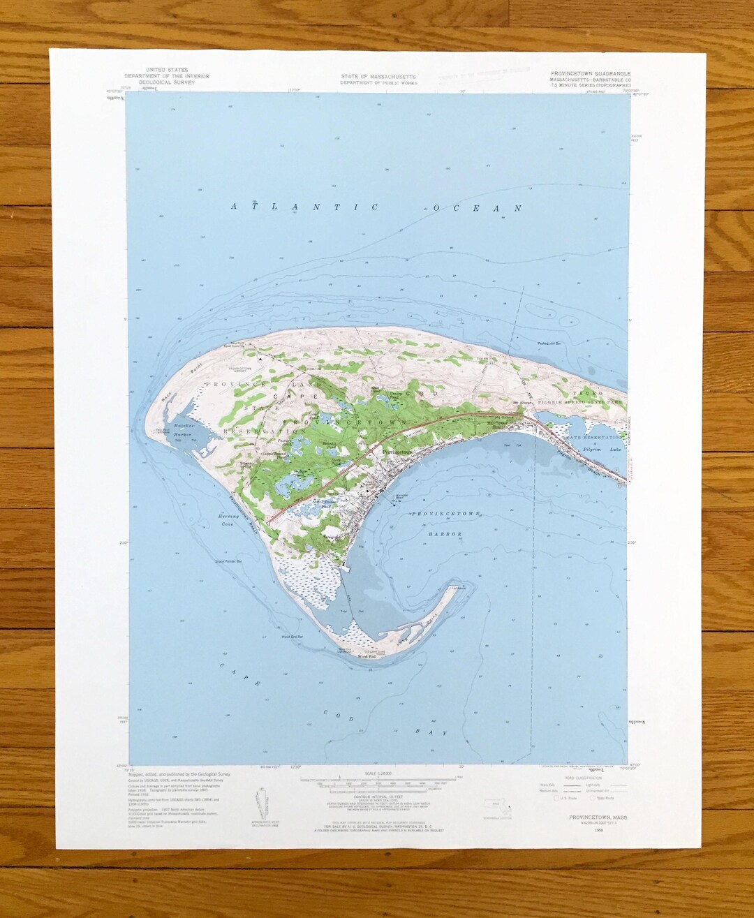 Antique Provincetown, Cape Cod, Massachusetts 1958 US Geological Survey ...