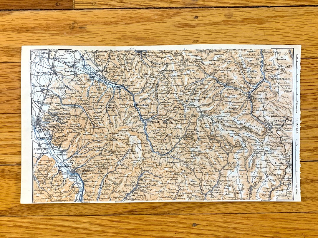 Antique 1911 Offenburg, Germany Map From Baedekers Guide Atlas – Baden ...