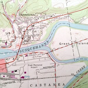 Antique Lock Haven, Pennsylvania 1965 US Geological Survey Topographic ...