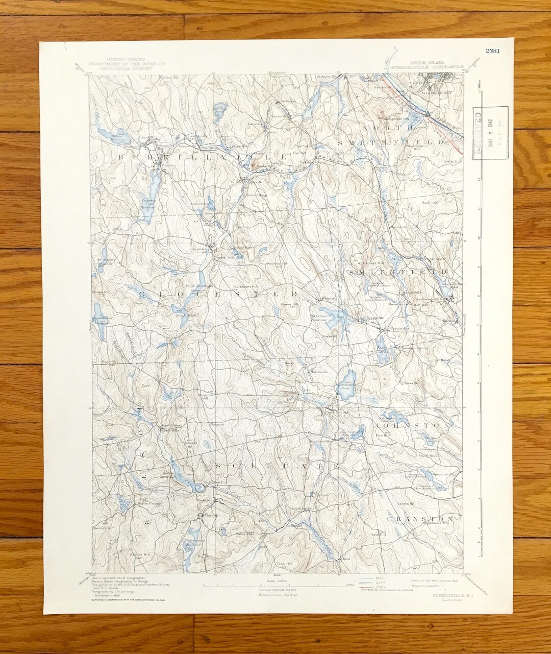 Antique Burrillville, Rhode Island 1894 US Geological Survey ...