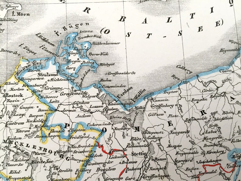Antique 1835 Ancient Germany Map From JG Heck's Atlas Géographique ...
