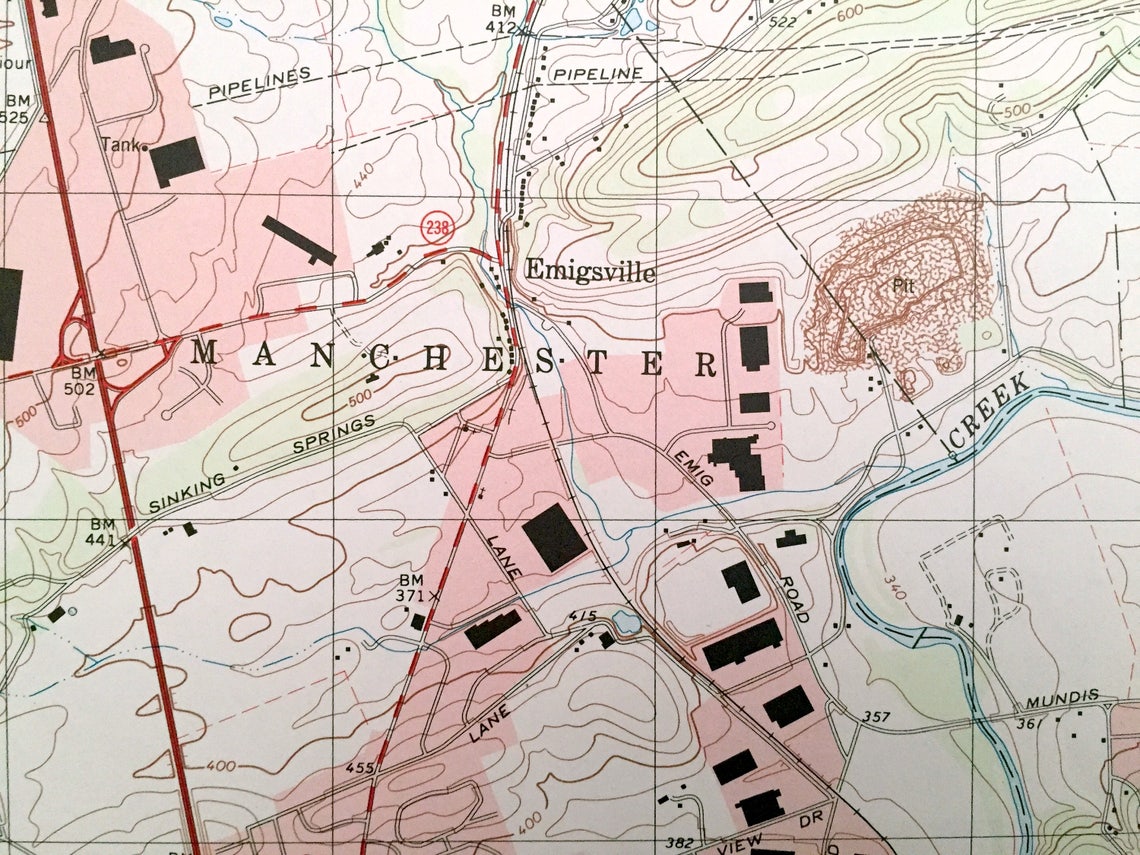 Antique York Haven, Pennsylvania 1999 US Geological Survey Topographic ...