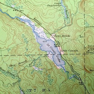 Antique Howe Brook, Maine 1954 US Geological Survey Topographic Map ...