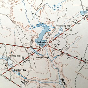 Antique Adelphia, New Jersey 1947 US Geological Survey Topographic Map ...
