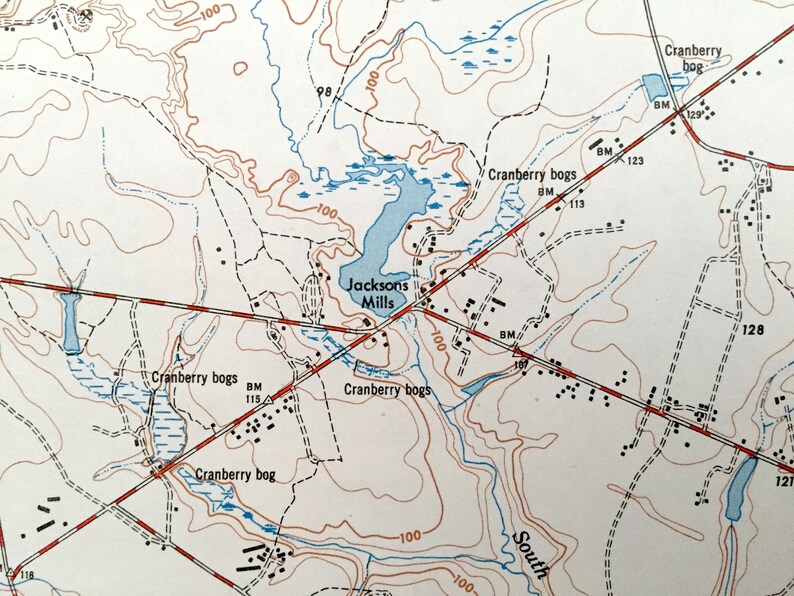 Antique Adelphia New Jersey 1947 US Geological Survey | Etsy