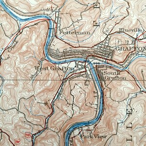 Antique Fairmont, West Virginia 1923 US Geological Survey Topographic ...