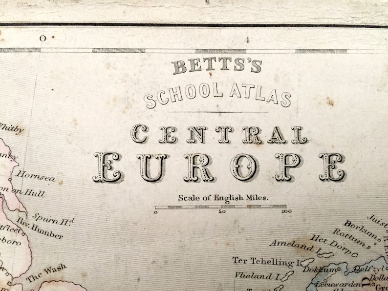 Antique 1838 Central Europe Map From Betts School Atlas | Etsy