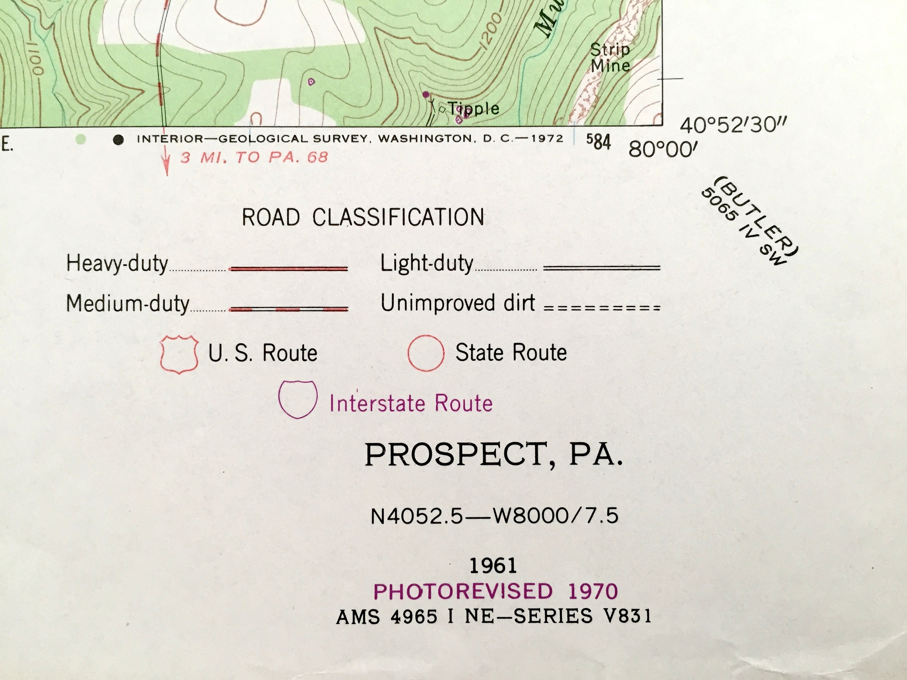 Antique Prospect Pennsylvania 1961 US Geological Survey - Etsy