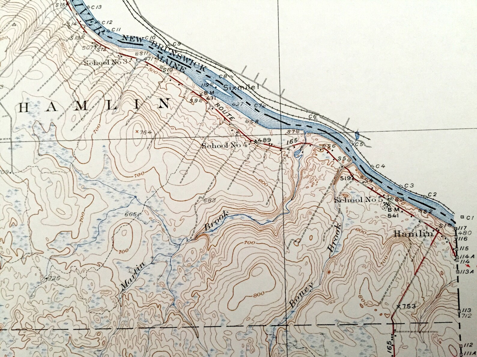 Antique Van Buren, Maine 1934 US Geological Survey Topographic Map ...