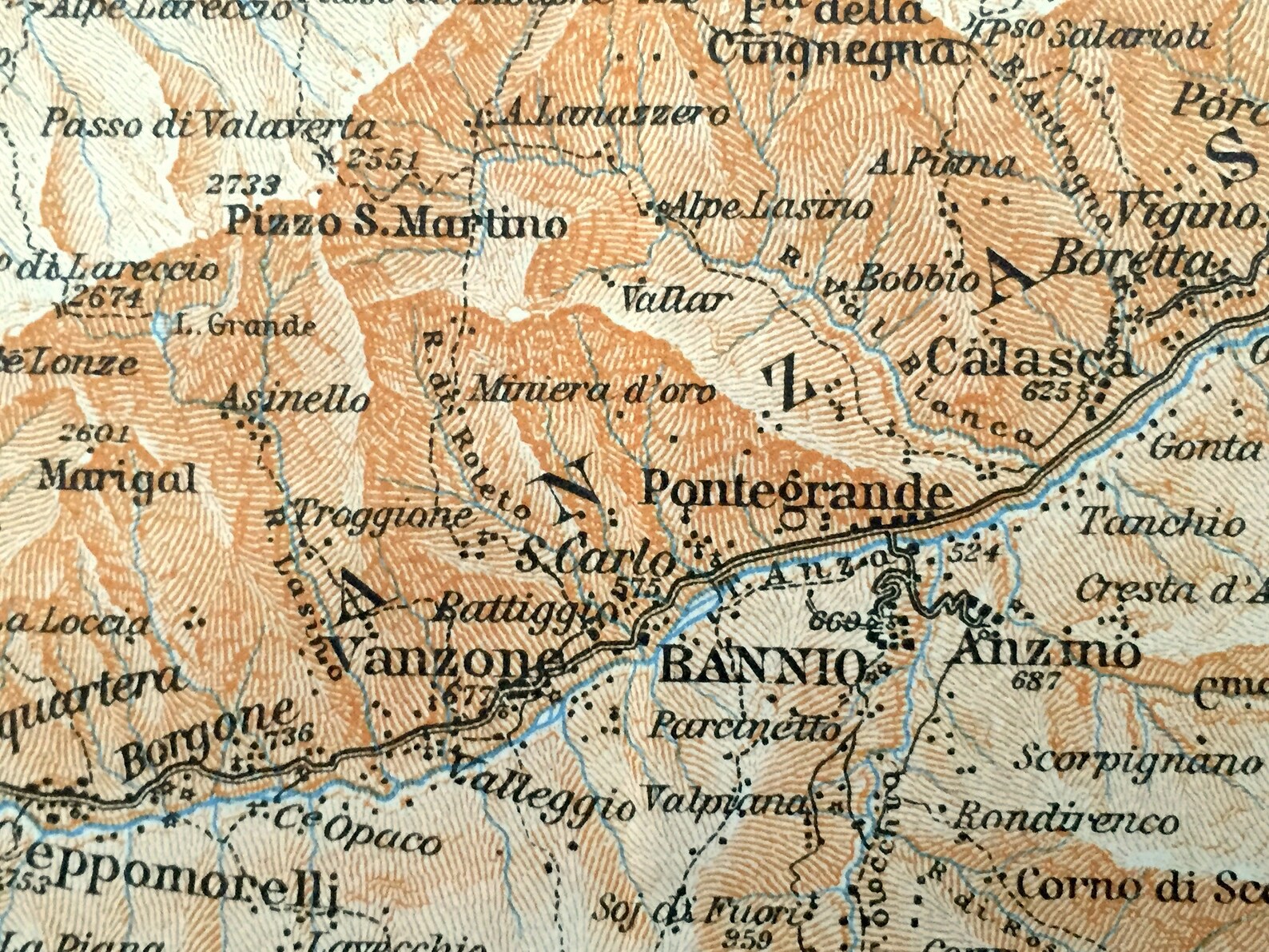 Antique 1913 Domodossola, Italy Map From Baedekers Guide Atlas – Bannio ...