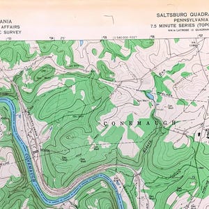 Antique Saltsburg, Pennsylvania 1964 US Geological Survey Topographic ...