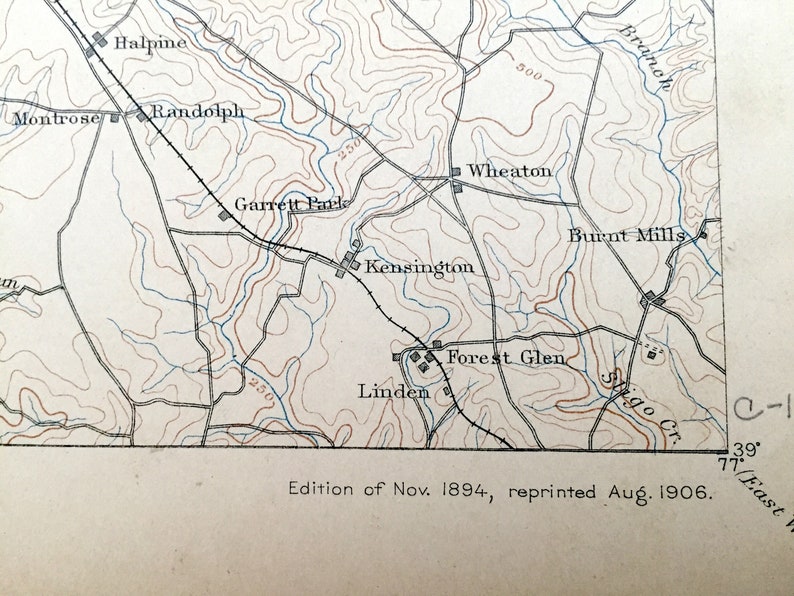 Antique Frederick Maryland 1894 US Geological Survey | Etsy