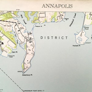 Antique Annapolis, Maryland 1953 US Geological Survey Topographic Map ...