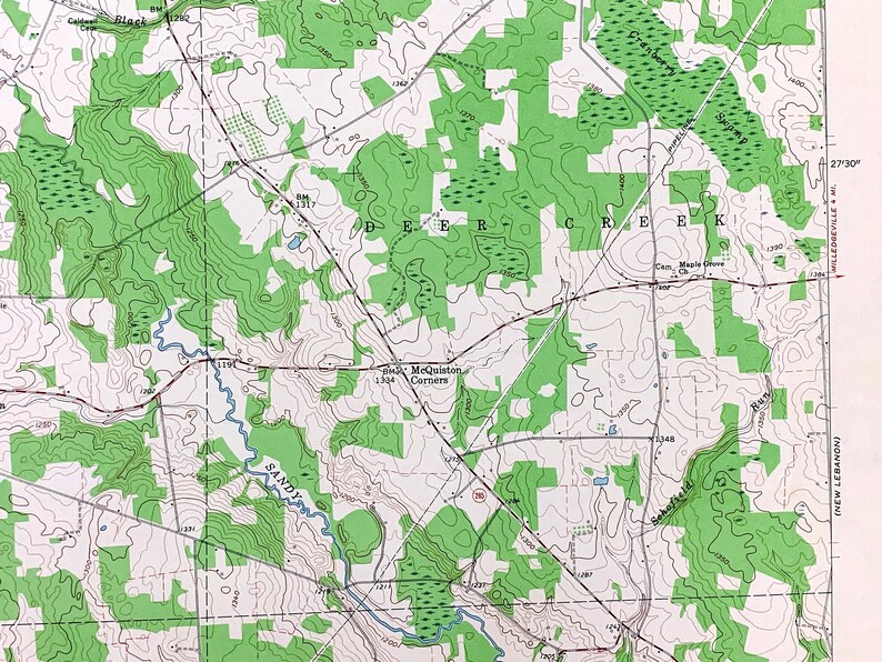 Antique Hadley, Pennsylvania 1960 US Geological Survey Topographic Map ...