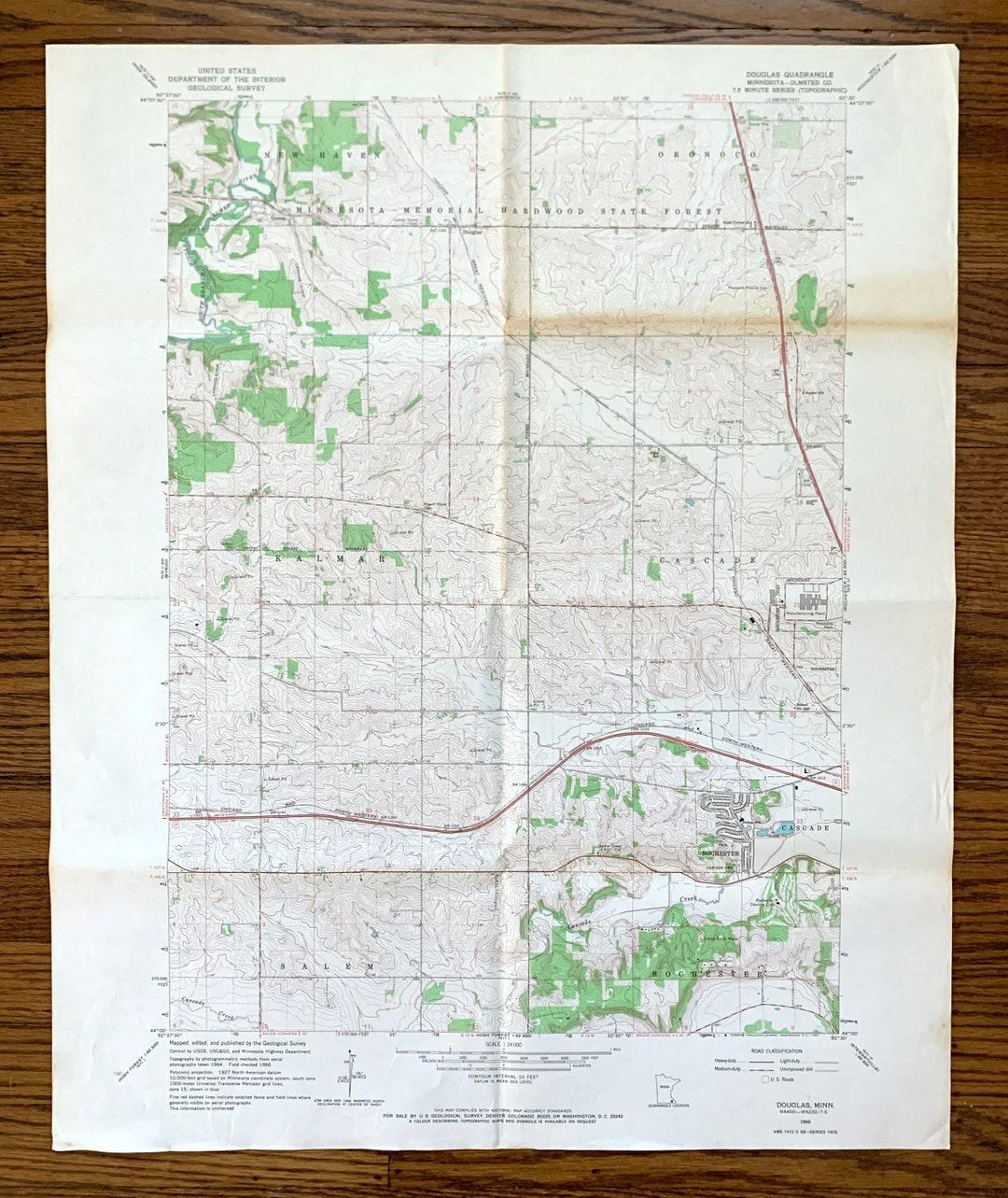 Antique Douglas, Minnesota 1966 US Geological Survey Topographic Map ...