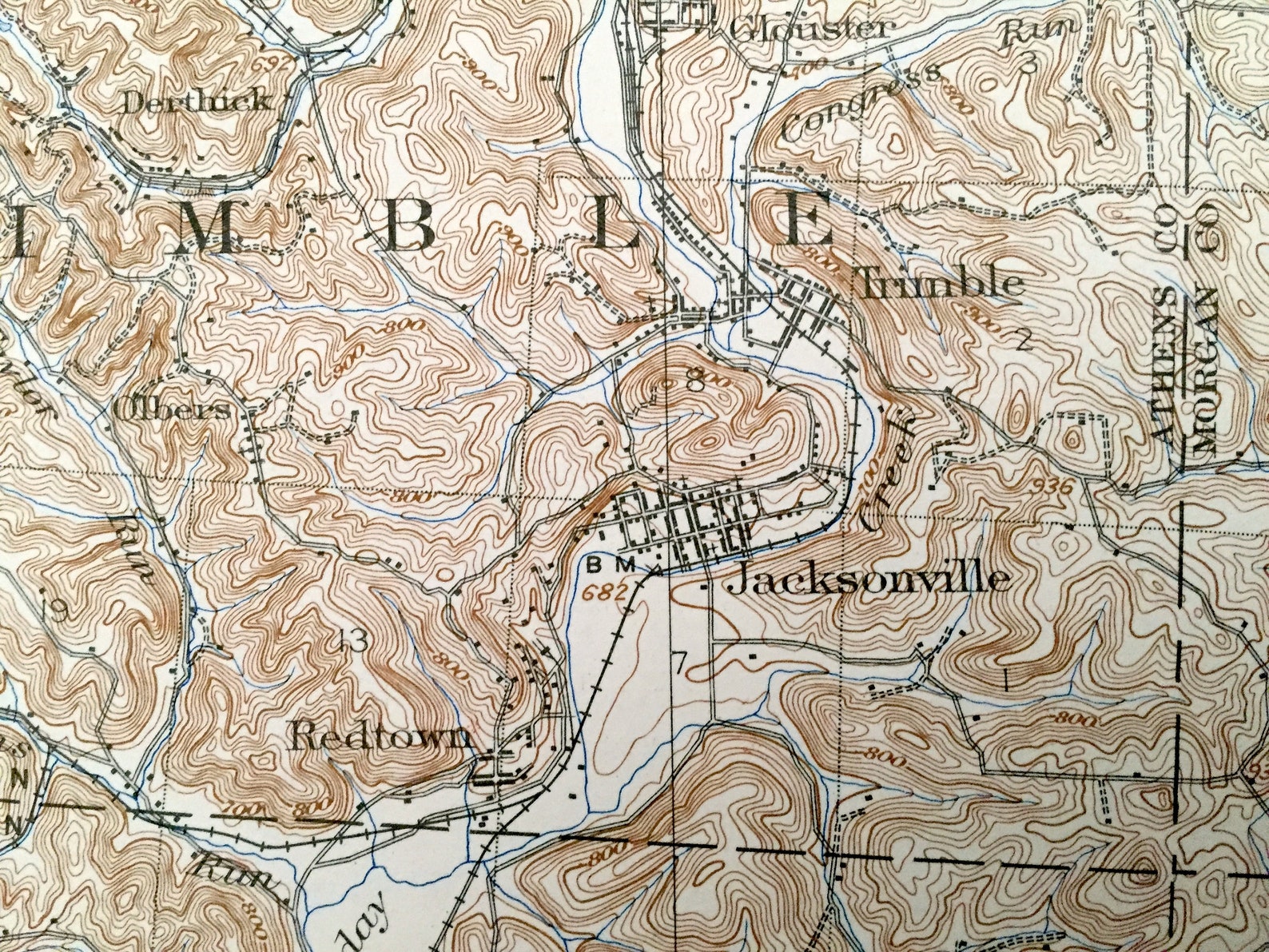 Antique Athens, Ohio 1905 US Geological Survey Topographic Map - Athens ...