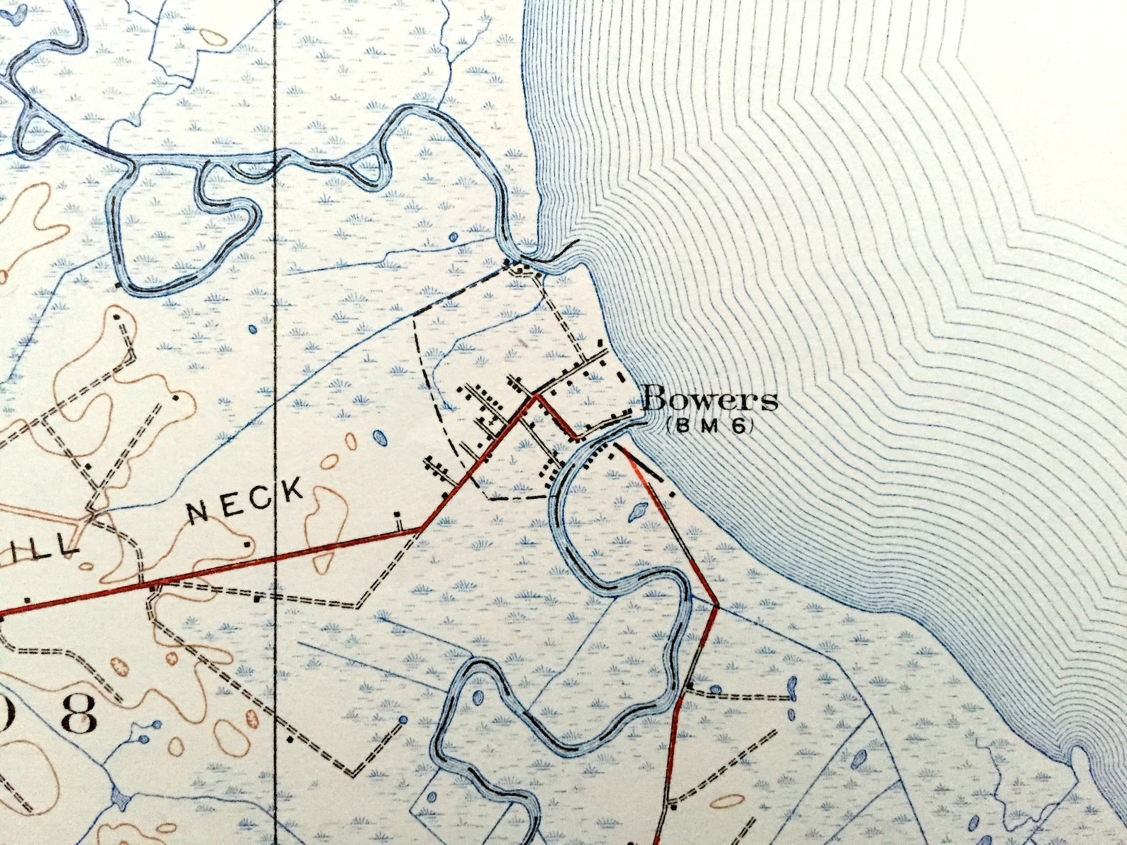 Antique Bowers Delaware 1936 US Geological Survey Topographic | Etsy