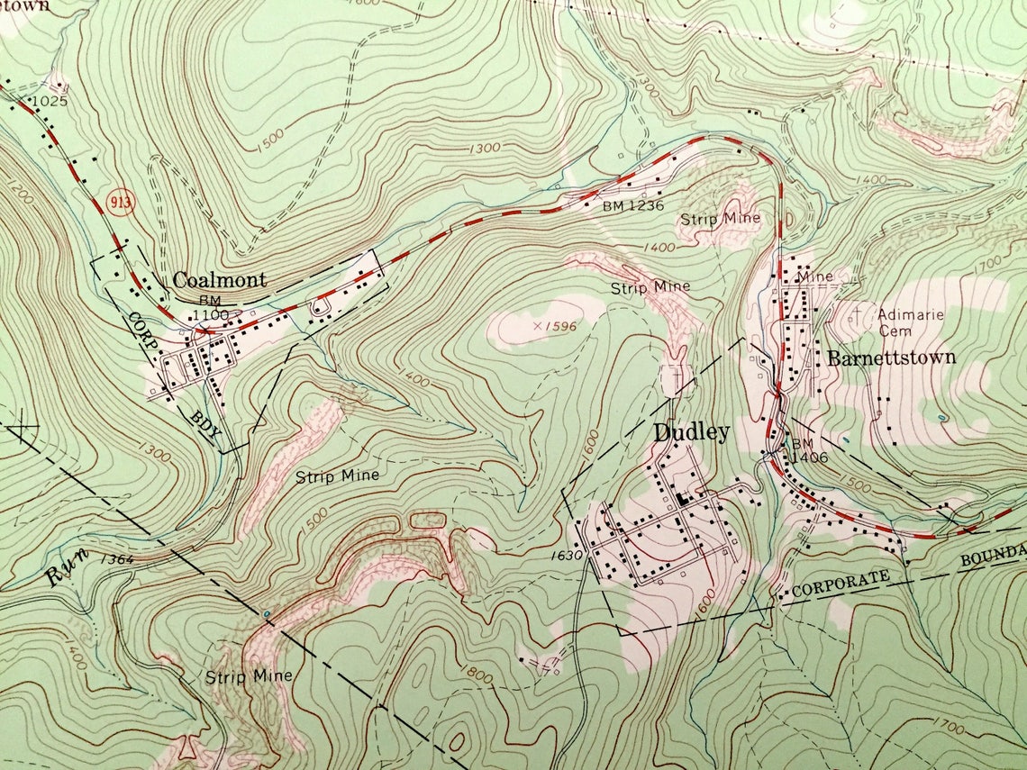 Antique Saxton Pennsylvania 1968 US Geological Survey - Etsy