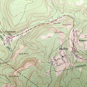Antique Saxton, Pennsylvania 1968 US Geological Survey Topographic Map ...