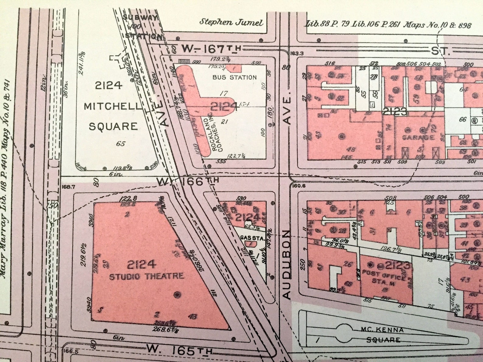 Antique Manhattan, New York City Map From Bromley's 1955 Manhattan Land ...