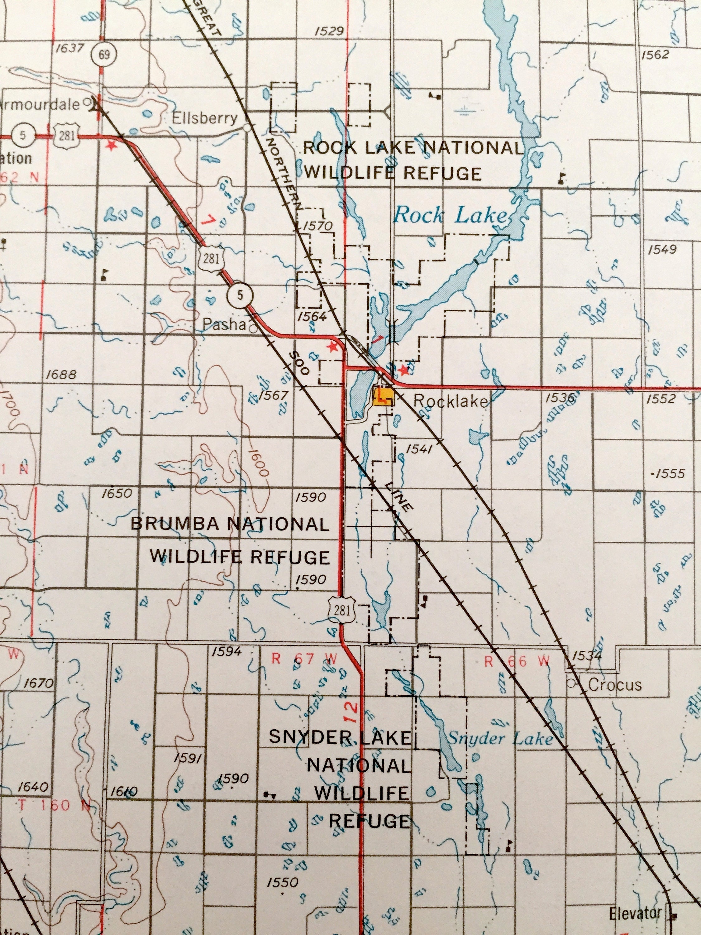 Antique Devils Lake, North Dakota 1953 US Geological Survey Topographic ...