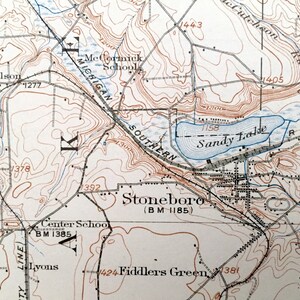 Antique Stoneboro, Pennsylvania 1913 US Geological Survey Topographic ...
