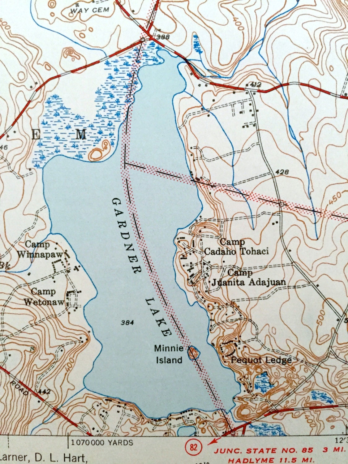 Antique Fitchville, Connecticut 1943 US Geological Survey Topographic ...