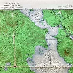 Antique Mooselookmeguntic Lake, Maine 1940 US Geological Survey ...