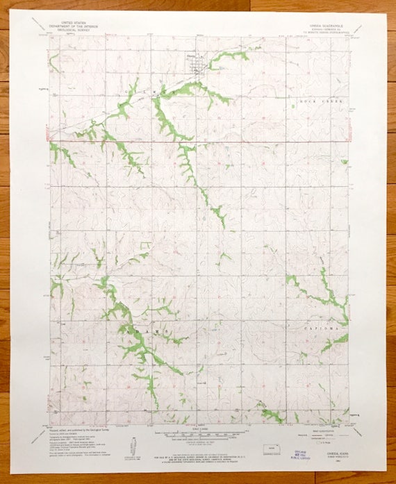 Antique Oneida Kansas 1961 US Geological Survey Topographic | Etsy