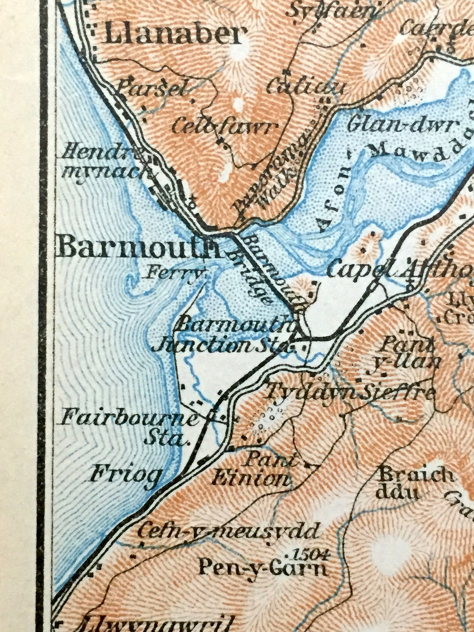 Antique 1927 Gwynedd Wales Map from Baedekers Atlas of Great | Etsy